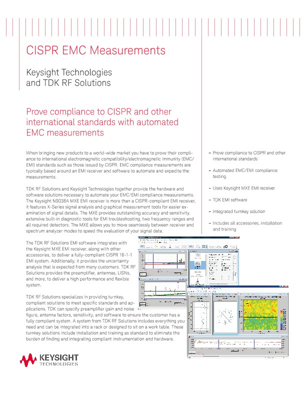 CISPR-Compliant EMC Measurements PDF Asset Page | Keysight